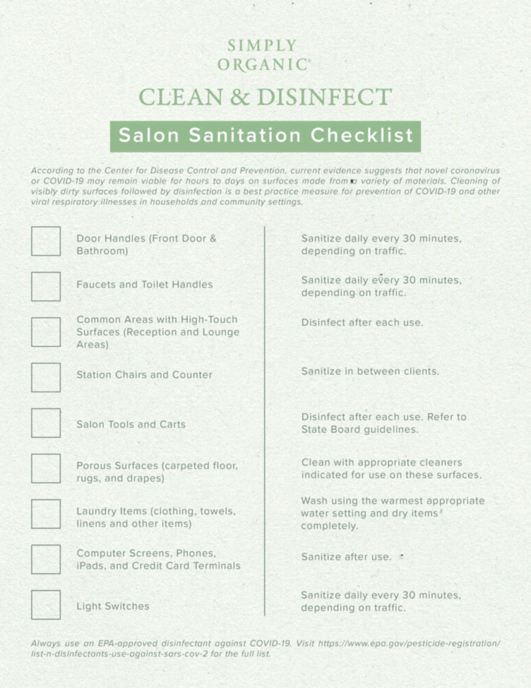 Avoiding Coronavirus: Salon Sanitation Tips - Simply Organics
